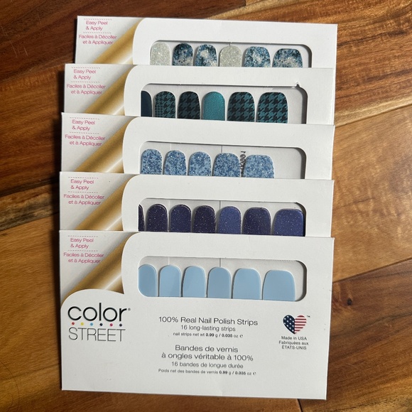 Color Street | Makeup | Colorstreetvariety Set Of 5 Blue Nail Polish ...